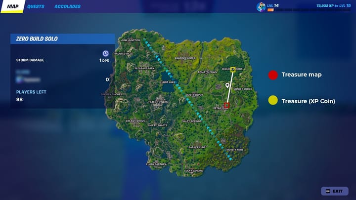 Where to find all secret Treasure Maps in Fortnite OG Chapter 1 Season 3