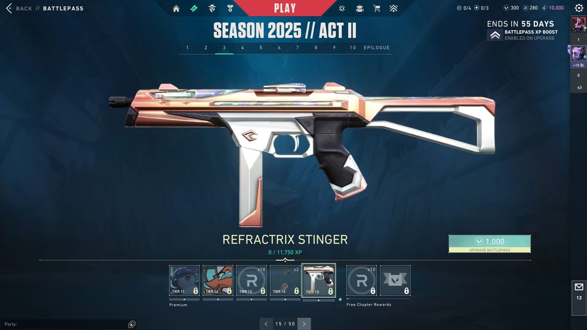 Valorant Season 2025 Act 2: All Battlepass tiers and rewards