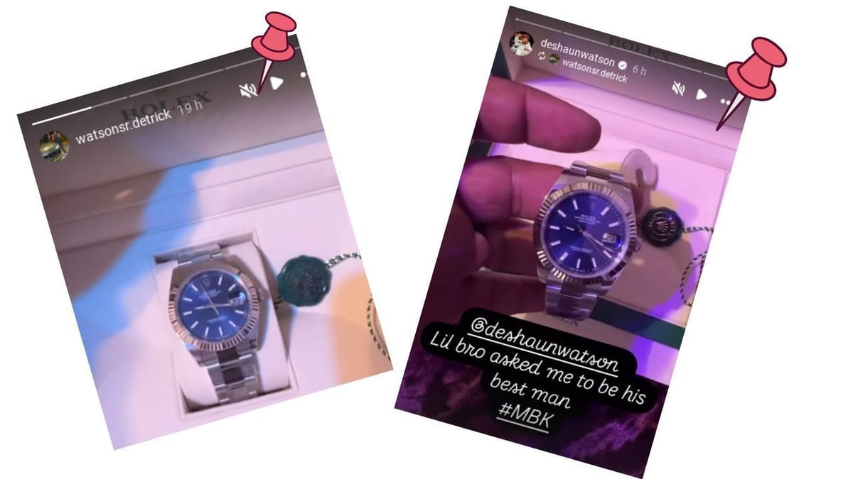Deshaun Watson gifts brother Detrick $11,146 Rolex watch to become ...