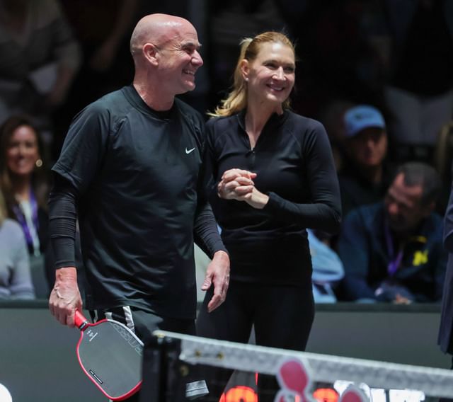 Andre Agassi shows love for wife Steffi Graf as he captures German ...