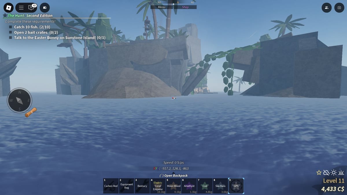 Where is Sunstone Island in Fisch?