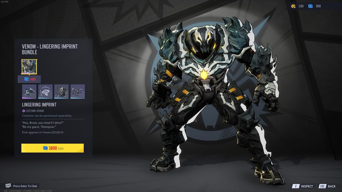 All Marvel Rivals Venom skins: Tier list and prices