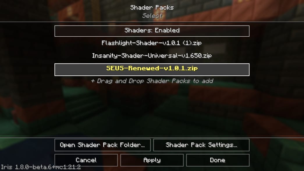 How to use shaders in Minecraft 1.21.5