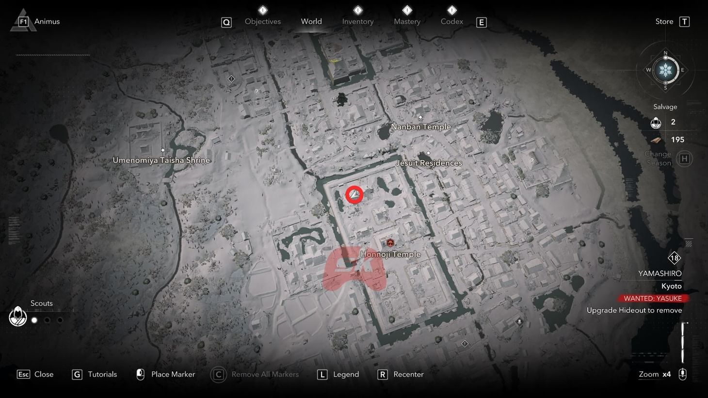 All Lost Page locations of Honnoji Temple in Assassin's Creed Shadows
