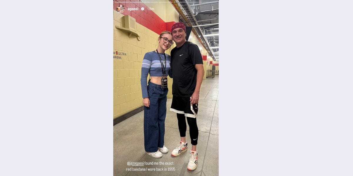 Andre Agassi poses with daughter Jaz in rare moment, proudly credits ...