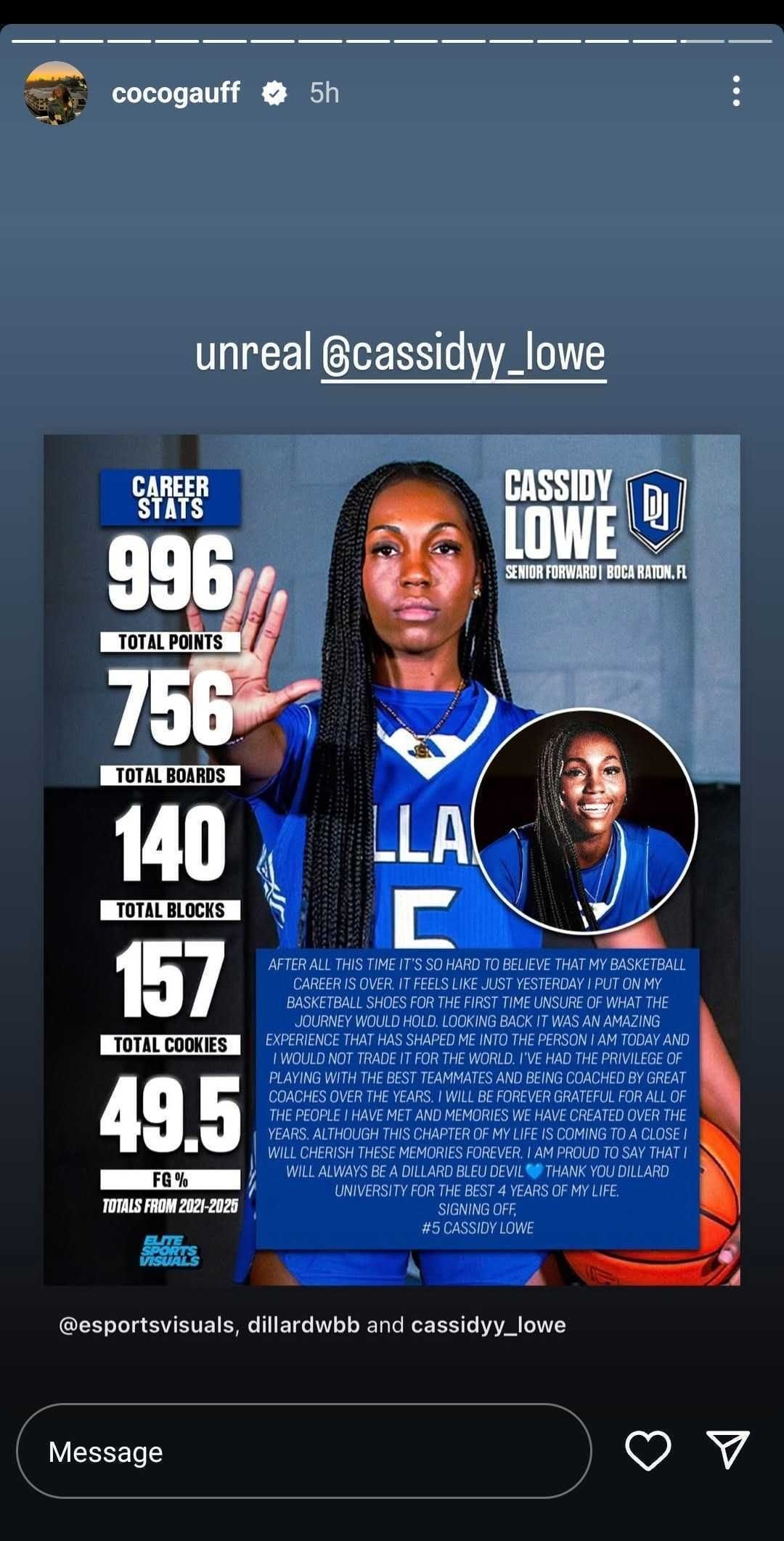 Coco Gauff expresses pride in star cousin Cassidy Lowe's 'unreal ...