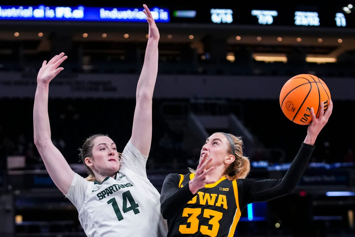 Iowa: Iowa's Callie Levin drops 3-word reaction as Lucy Olsen makes it ...