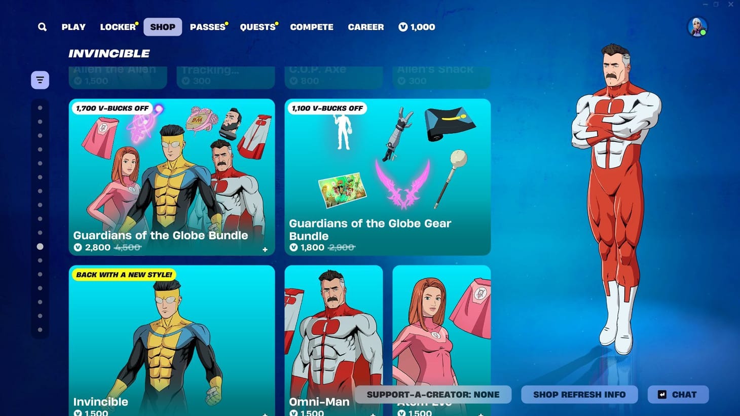 How to get Omni-Man, Atom Eve, and Invincible skins in Fortnite