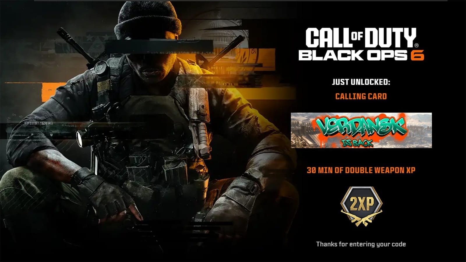 Free Verdansk Calling Card code in Warzone and Black Ops 6