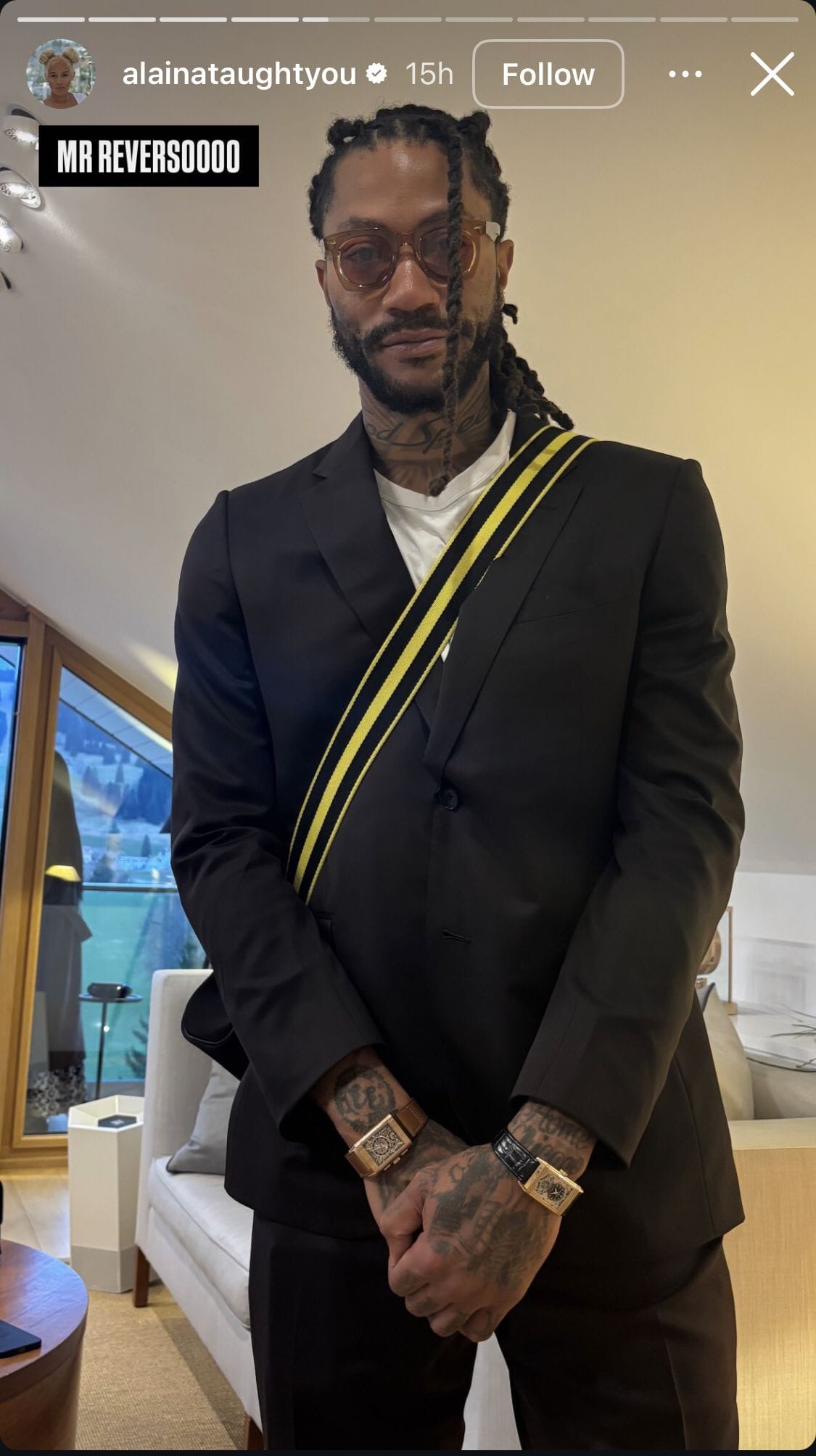 Derrick Rose's wife Alaina Rose drops 2-word reaction as they enjoy day out at Swiss luxury ...