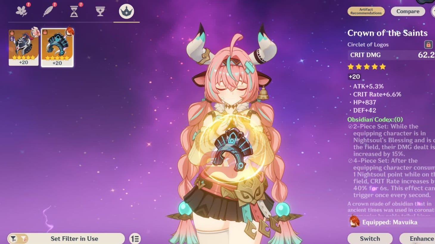 Best artifacts for Varesa: Genshin Impact: Best artifacts for Varesa