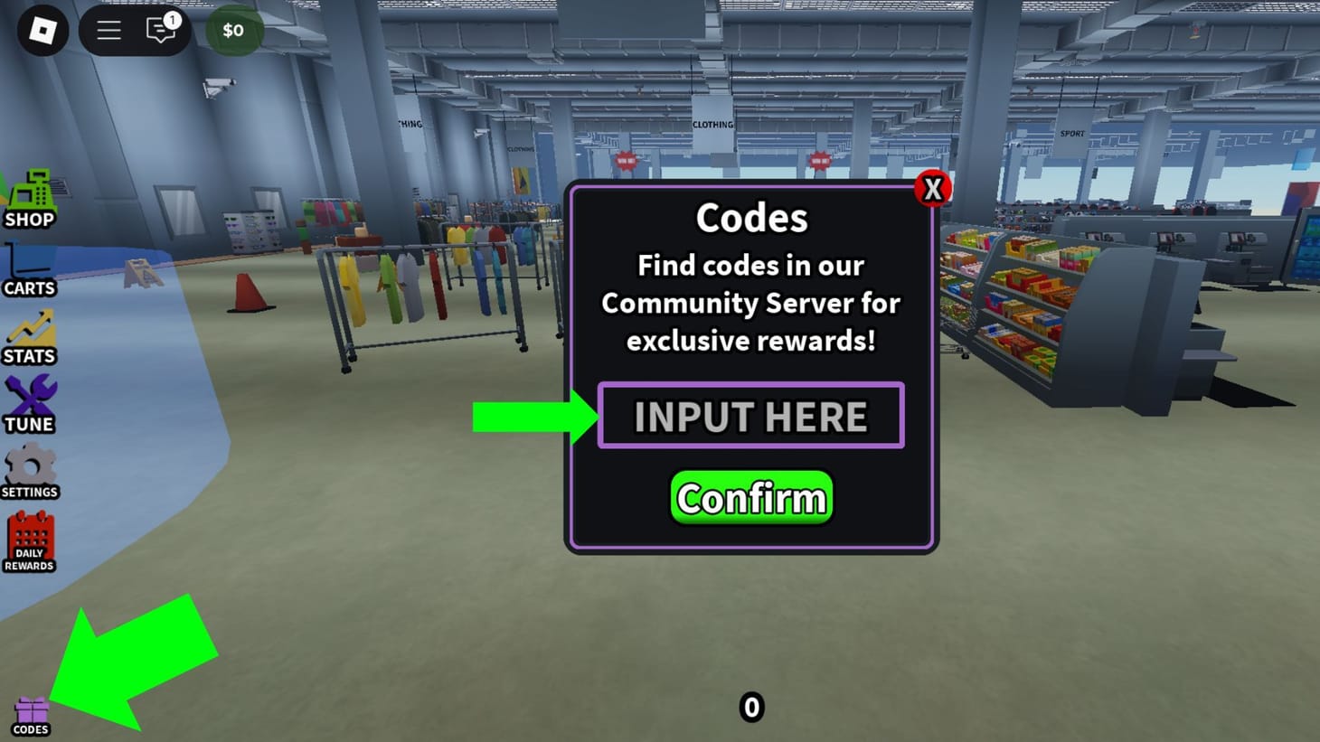 Drift Carts codes