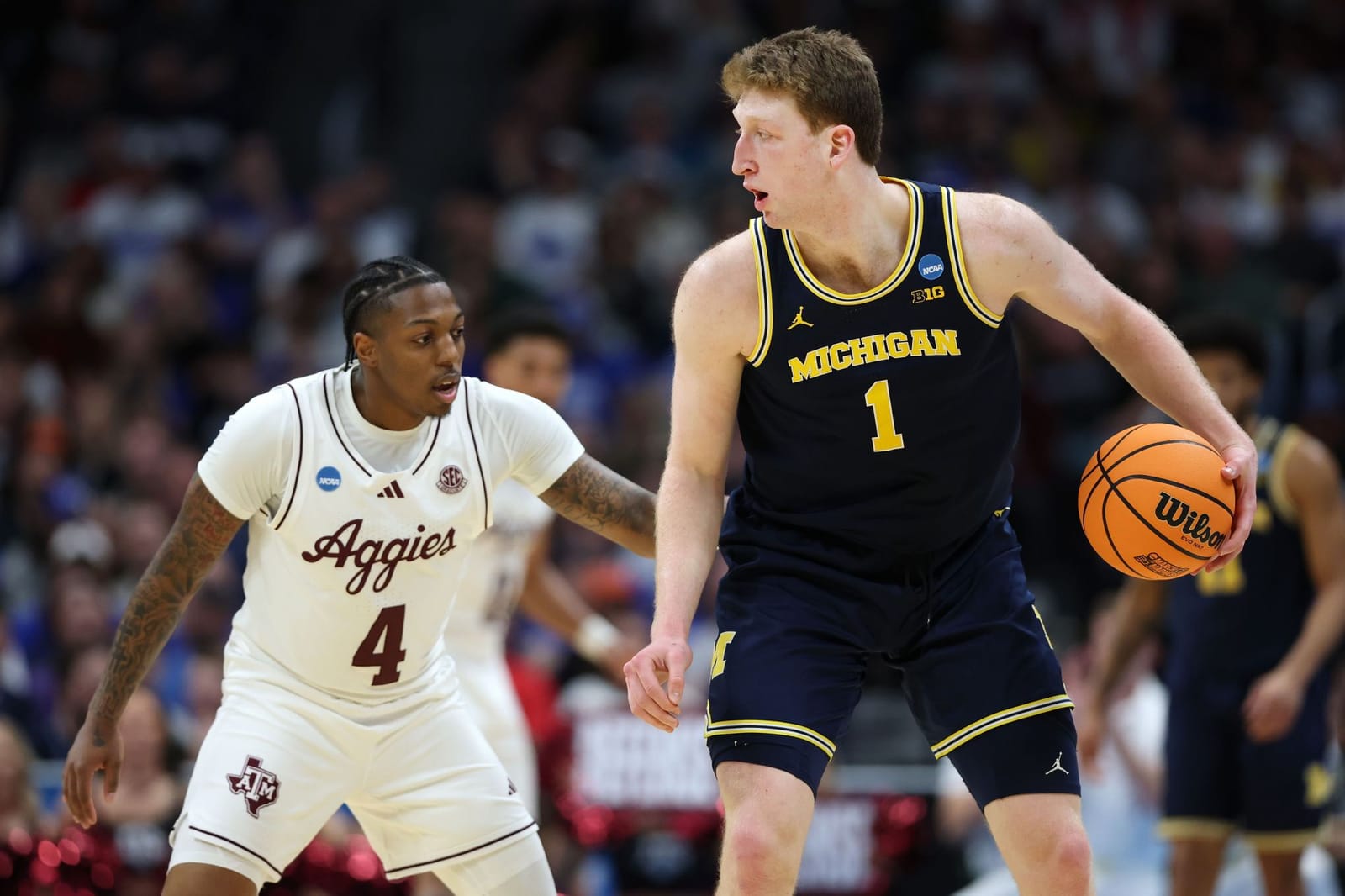 What is Danny Wolf's NBA draft projection? Michigan 7-footer's stock ...