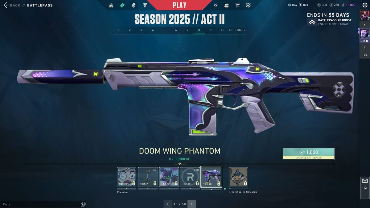 Valorant Season 2025 Act 2: All Battlepass tiers and rewards
