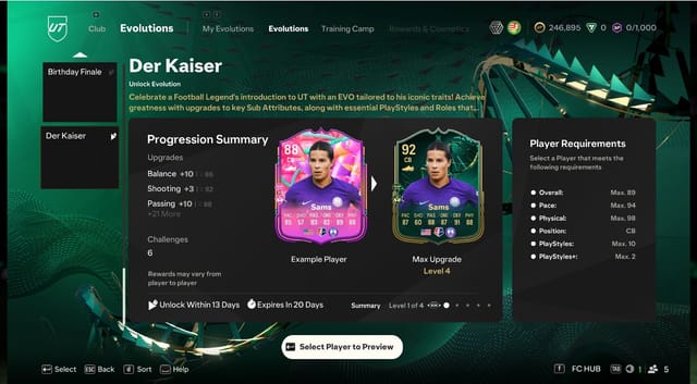 EA FC 25 Der Kaiser Evolution guide: Best players to use, all upgrades ...