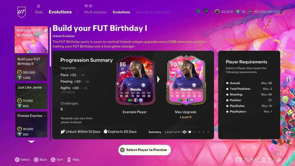 EA FC 25 Build your FUT Birthday Evolution guide: Best players to use, all upgrades ...