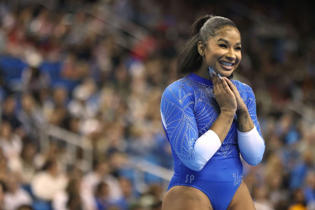 Jordan Chiles shows off customized nails along with victory celebration ...