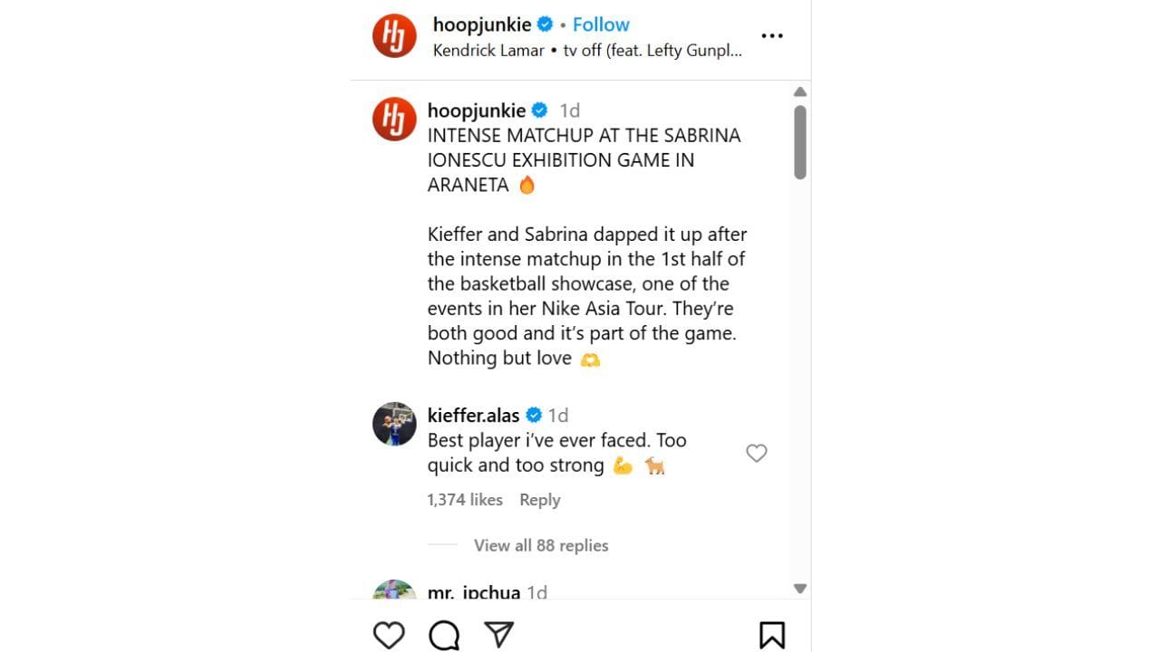 Filipino rising star Kieffer Alas showers Sabrina Ionescu with ultimate ...