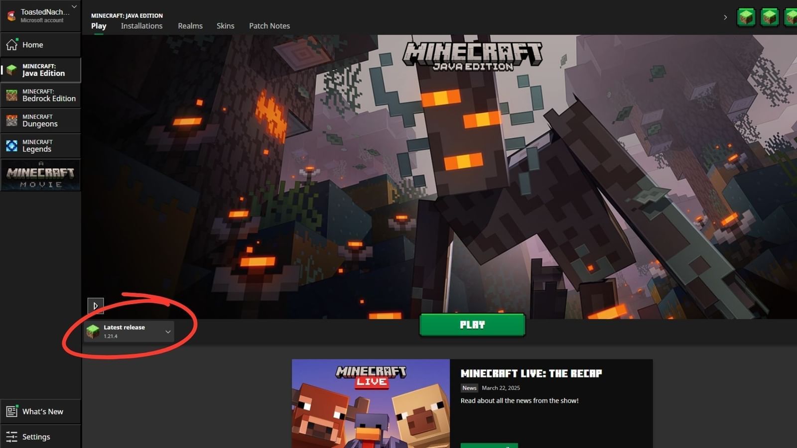How to download Minecraft 1.21.5 update