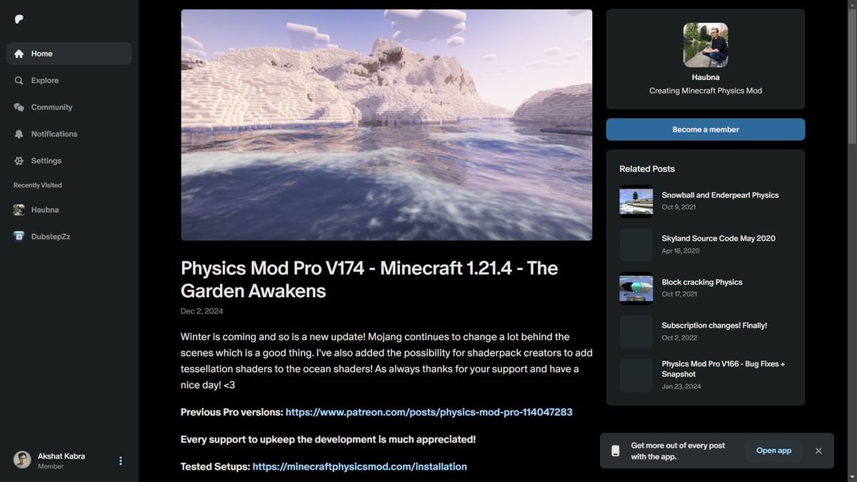 Minecraft Physics mod guide