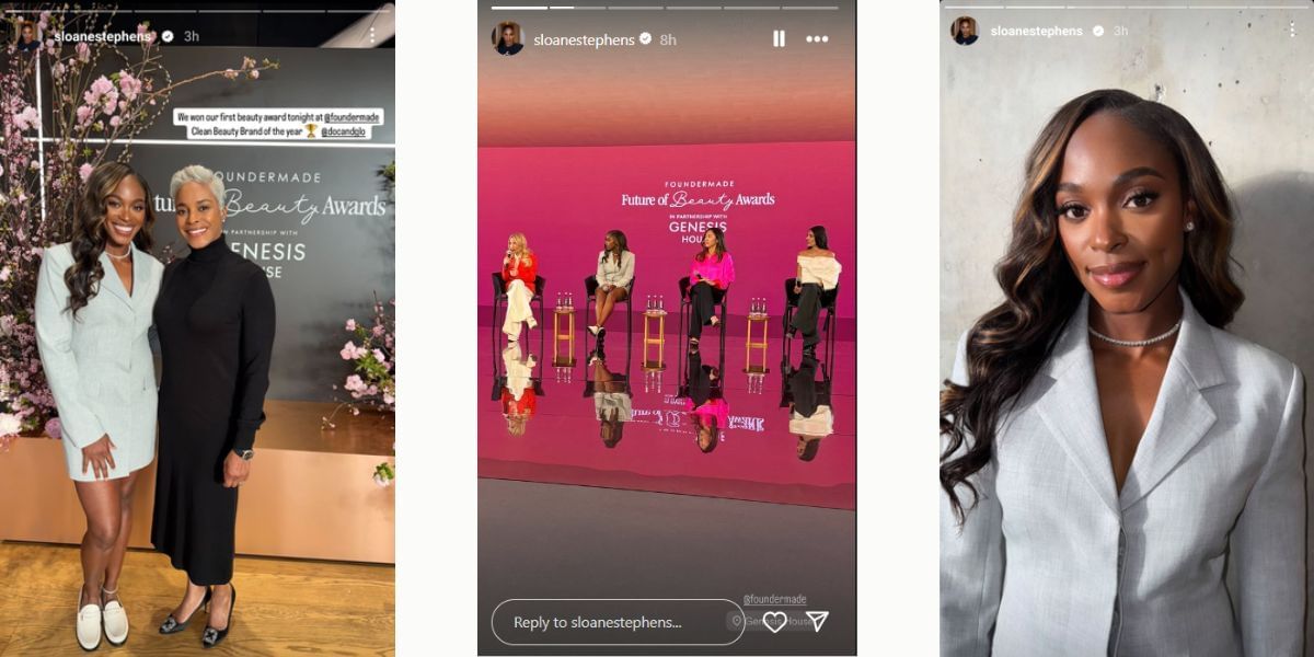 Sloane Stephens dons chic blazer dress as her beauty brand wins its ...