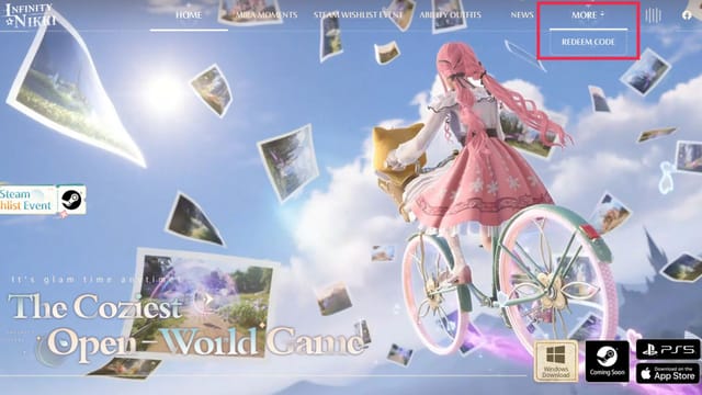 Infinity Nikki introduces web-based code redemption system