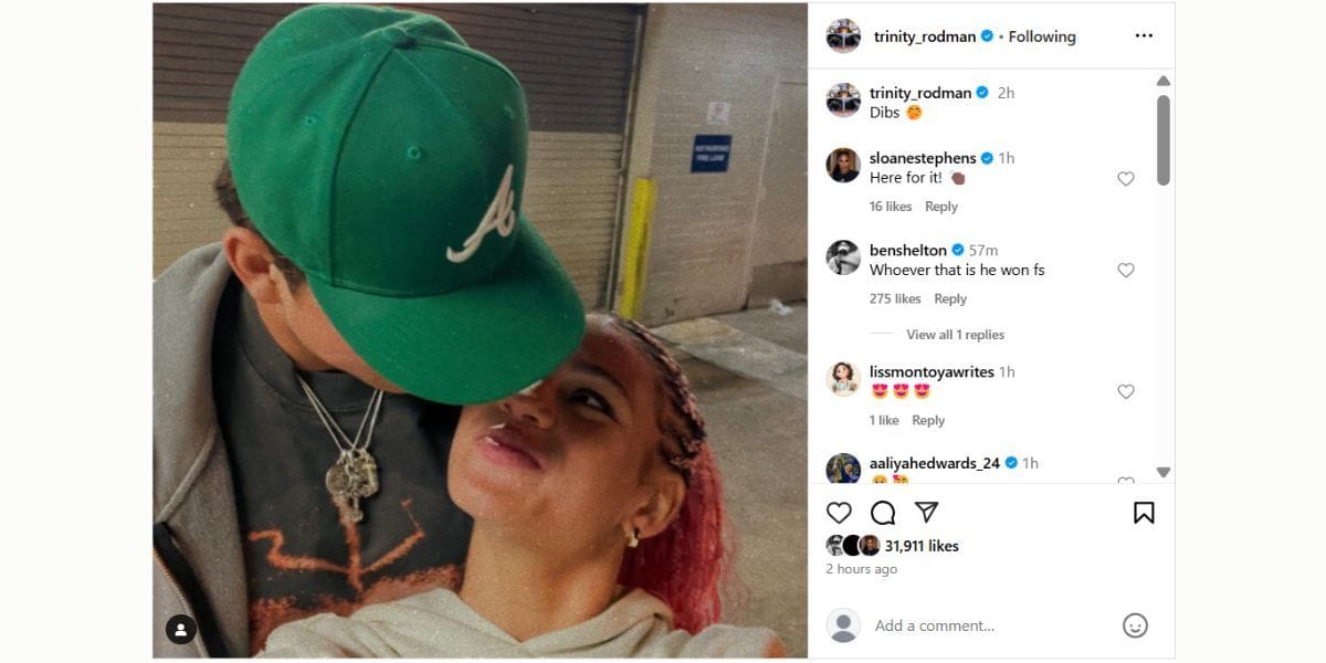 Ben Shelton drops cheeky comment as girlfriend Trinity Rodman shares ...