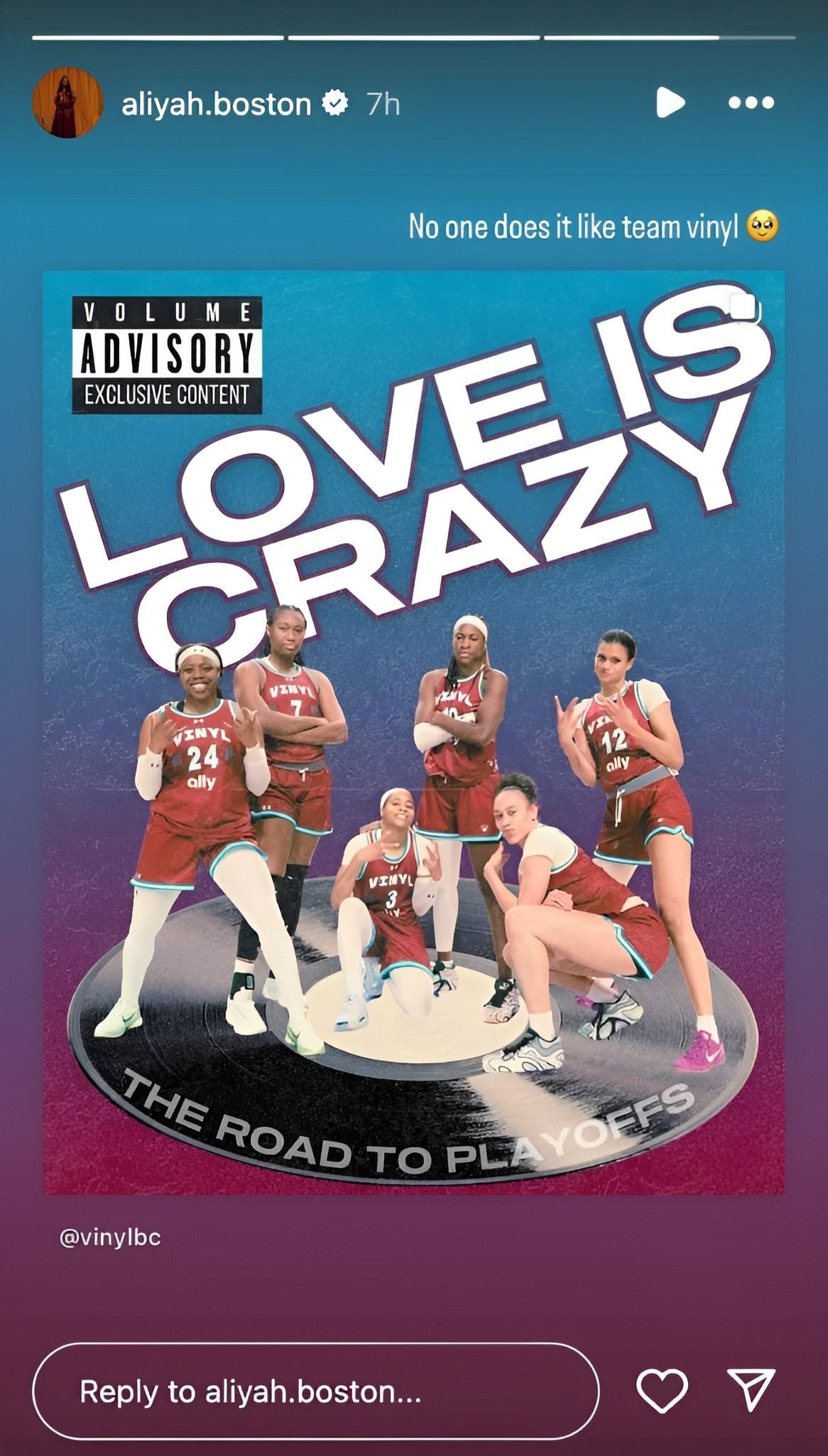 "No one does it like team Vinyl" - Aliyah Boston reacts to Vinyl BC's ...