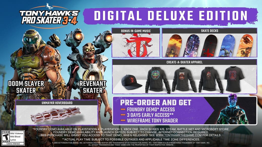 Tony Hawk's Pro Skater 3+4 release date announced: Platforms, Editions ...