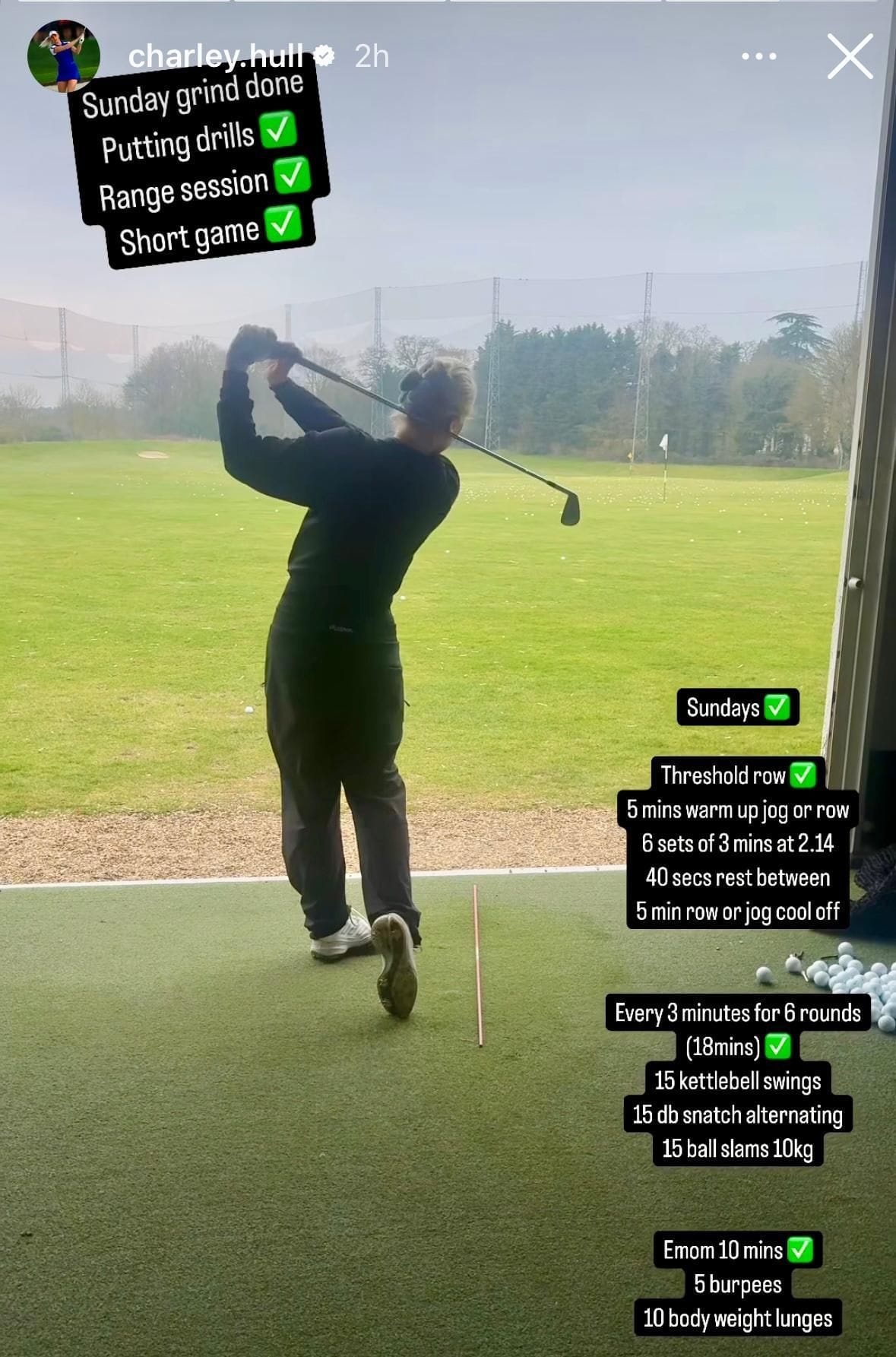 Hull: Charley Hull flaunts her swing and Sunday workout routine ahead ...