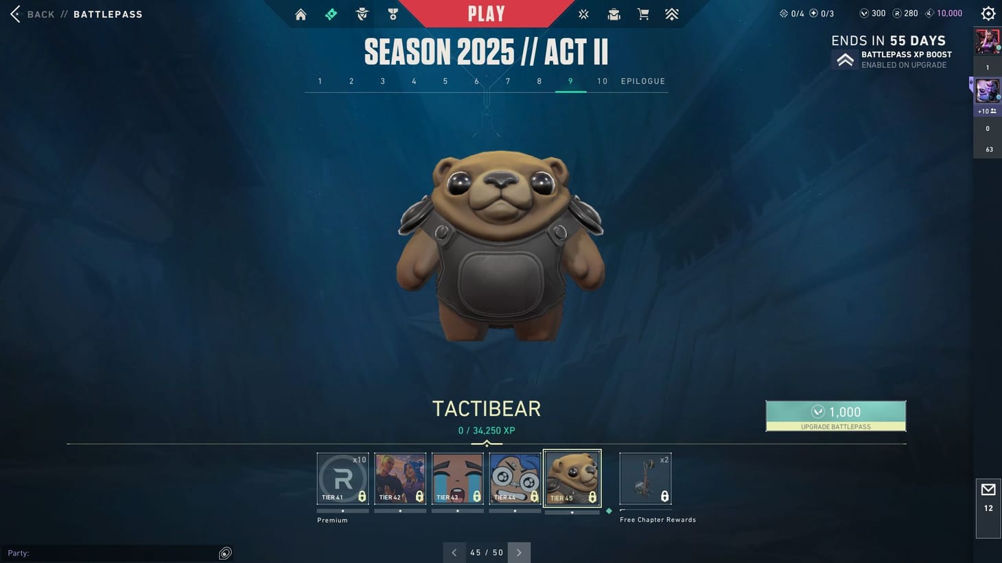 Valorant Season 2025 Act 2: All Battlepass tiers and rewards