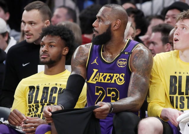 WATCH: LeBron James and Bronny James shake a leg after Lakers' $53.8M ...