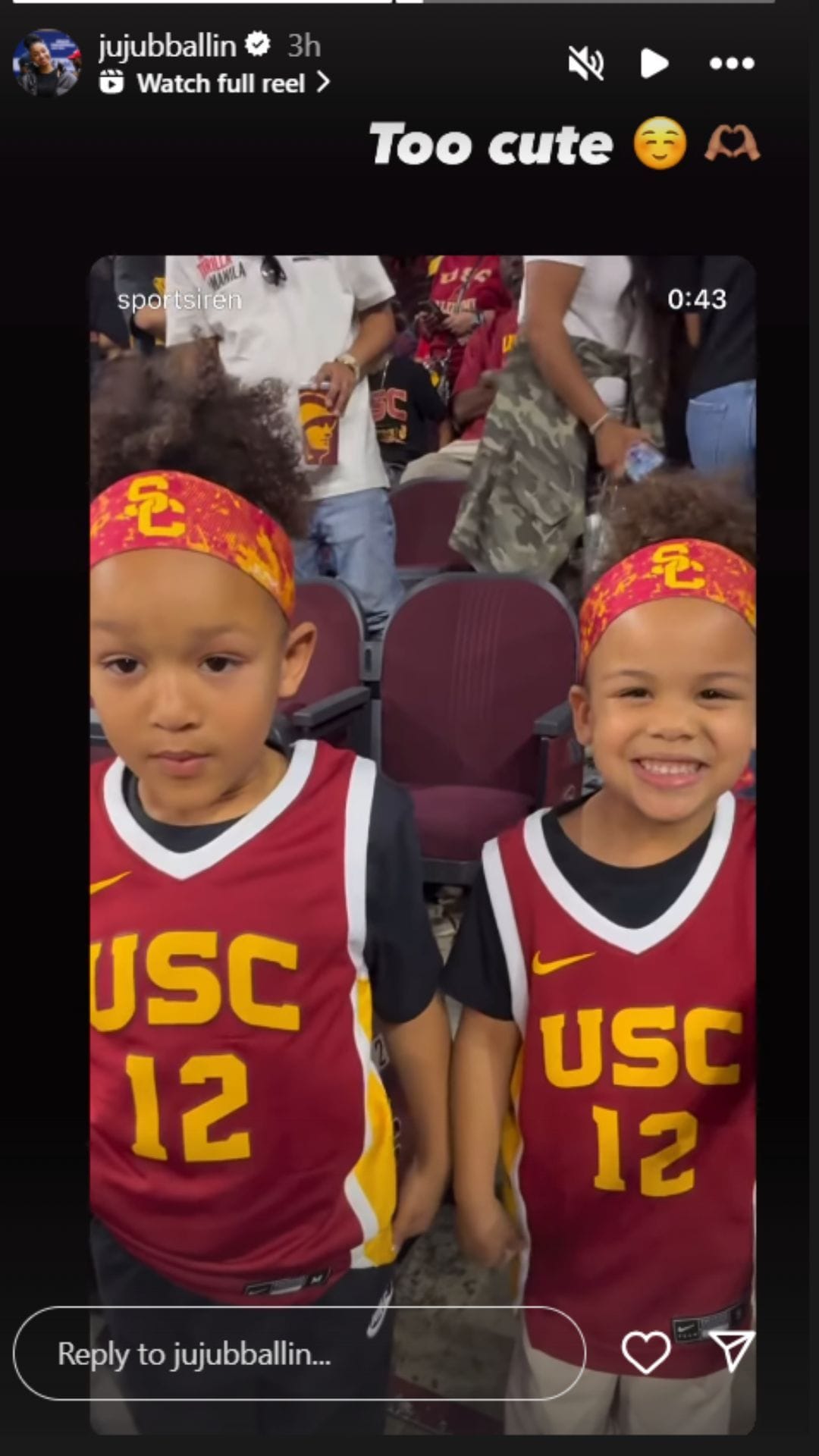 USC star JuJu Watkins drops 2-word reaction to adorable young fans repping her No. 12 jersey