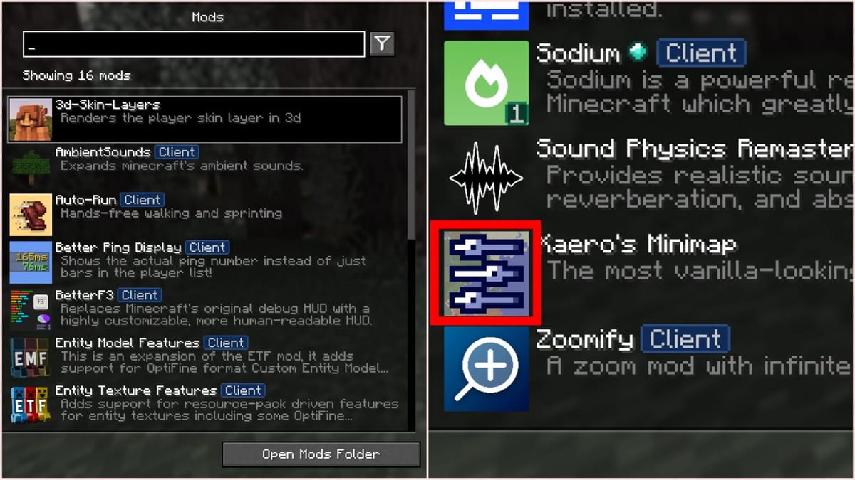 How to get and use Minecraft Mod Menu