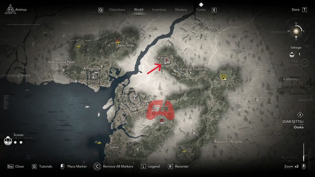 Where to find all Katano Castle Samurai Daishos in Assassin's Creed ...