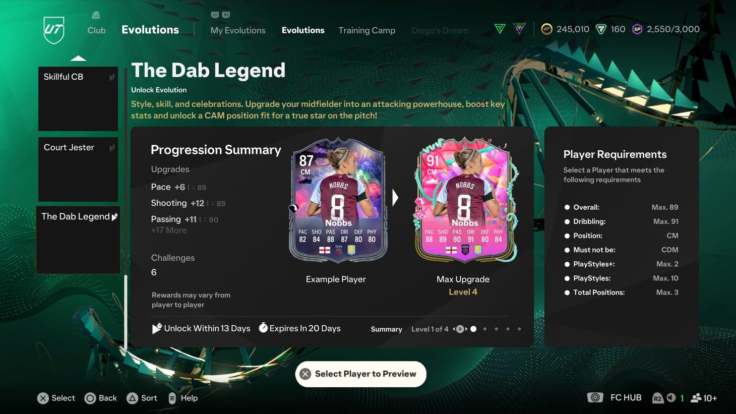 EA FC 25 The Dab Legend Evolution guide: Best players to use, all upgrades, requirements, and more