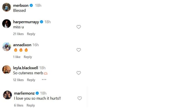 "Miss you" - Harper Murray, Leyla Blackwell and others react to former ...