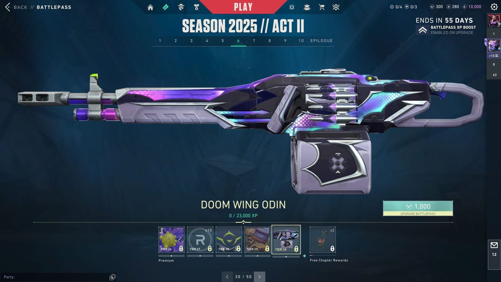 Valorant Season 2025 Act 2: All Battlepass tiers and rewards