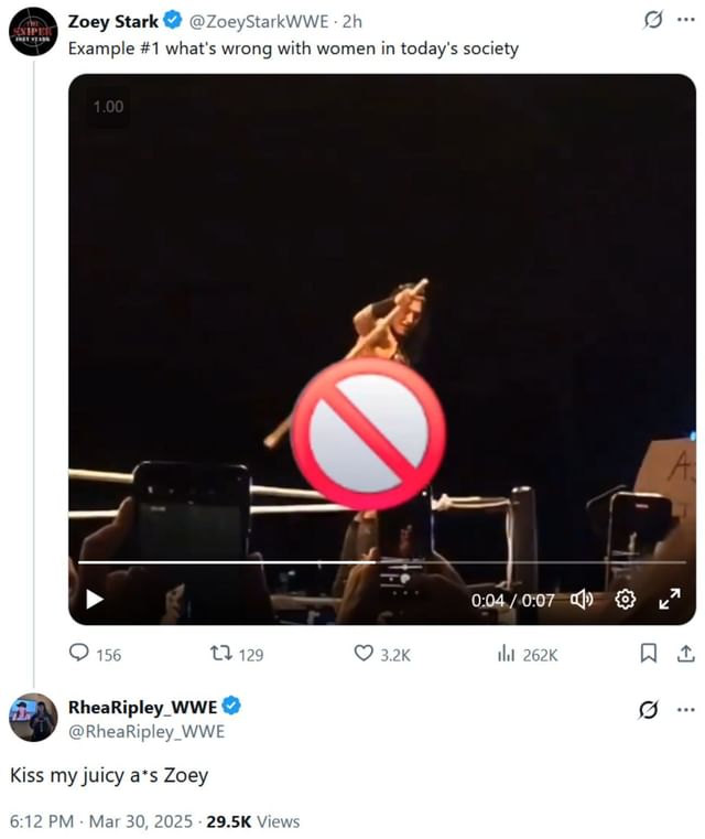 Rhea Ripley fires back at Zoey Stark’s recent comments