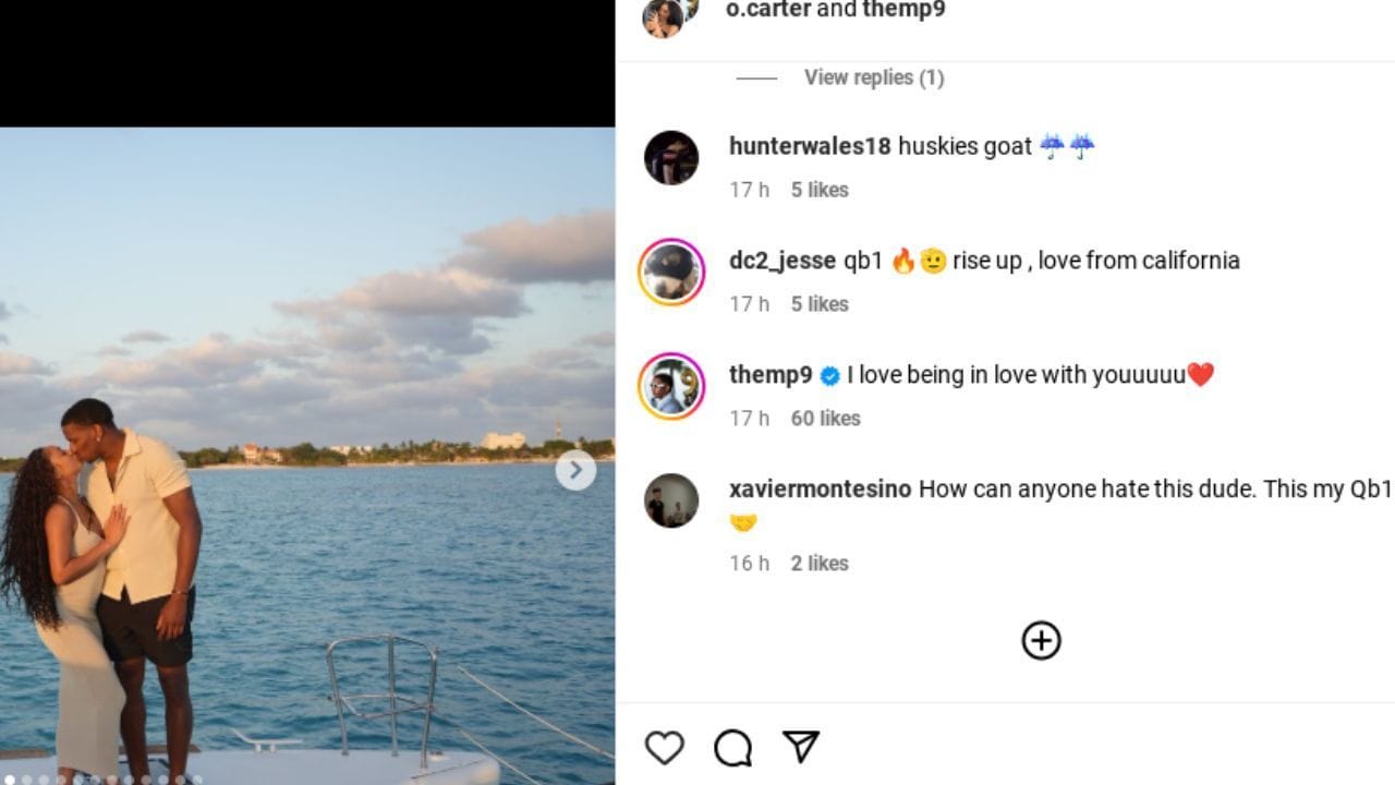 Falcons QB Michael Penix Jr. confesses his love for fiancee Olivia Carter