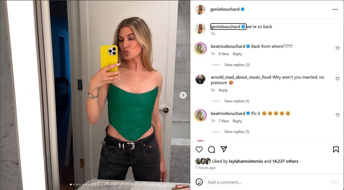 Eugenie Bouchard's twin sister Beatrice drops amusing 3-word reaction ...