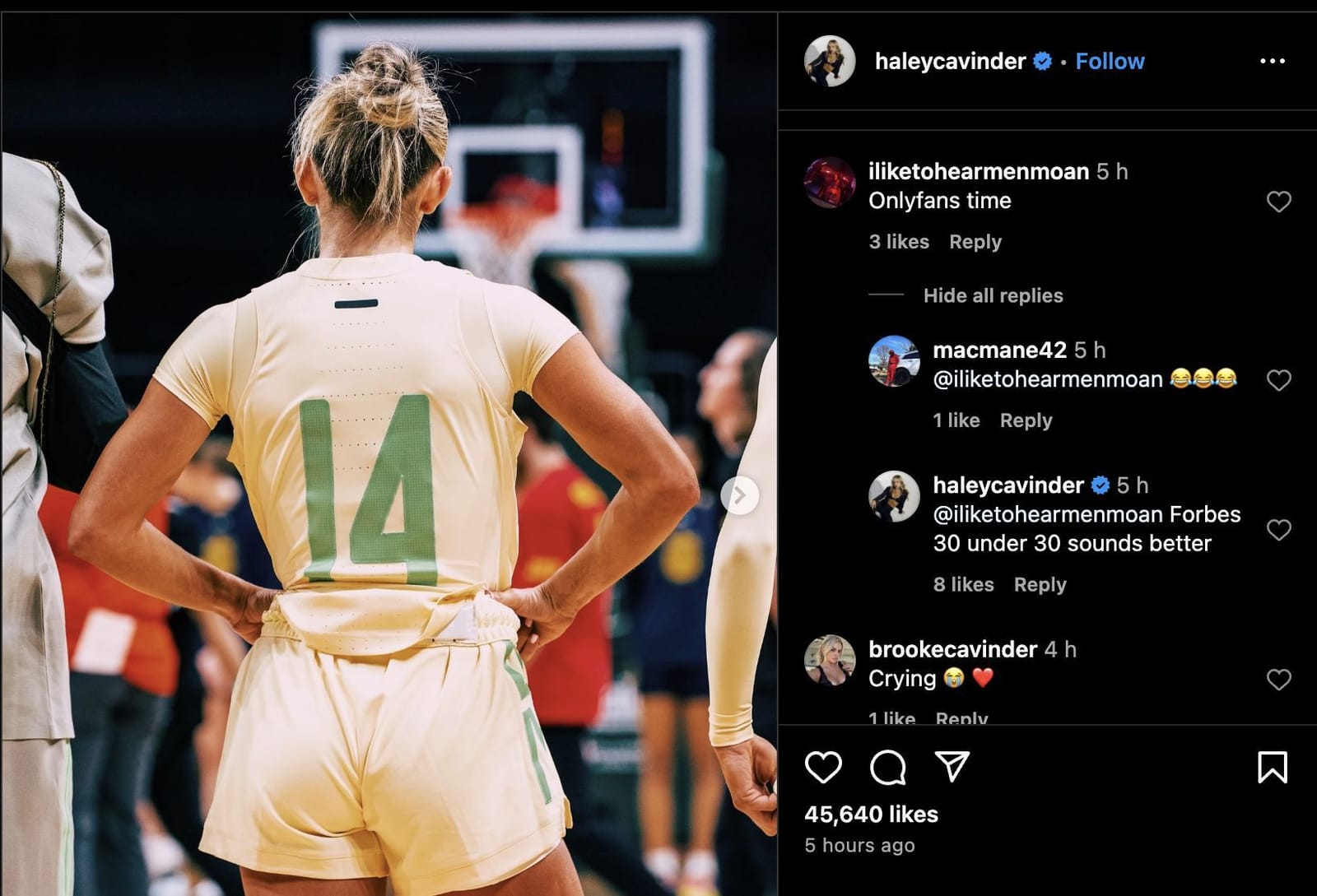 Miami’s Haley Cavinder claps back at “OnlyFans” comment with ambitious ...