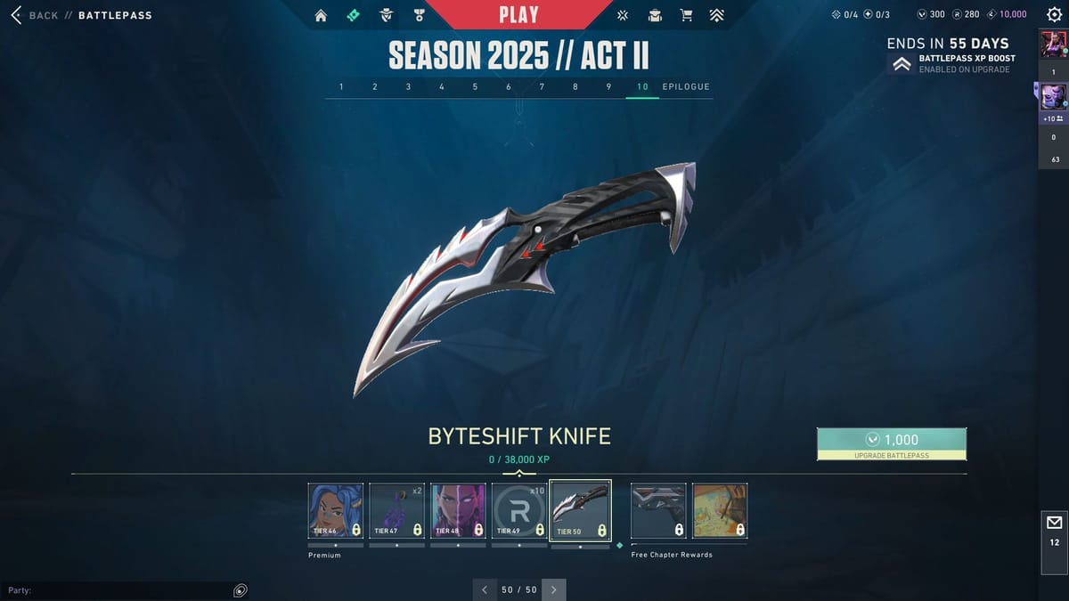 Valorant Season 2025 Act 2: All Battlepass tiers and rewards