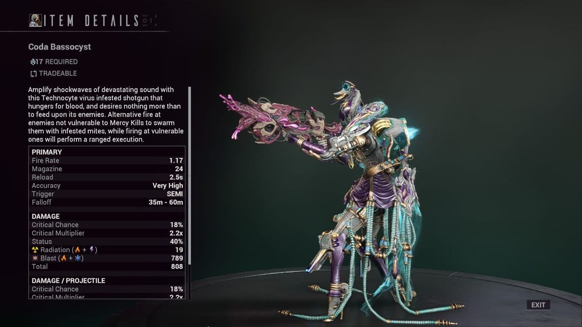 Warframe: Coda Bassocyst build guide