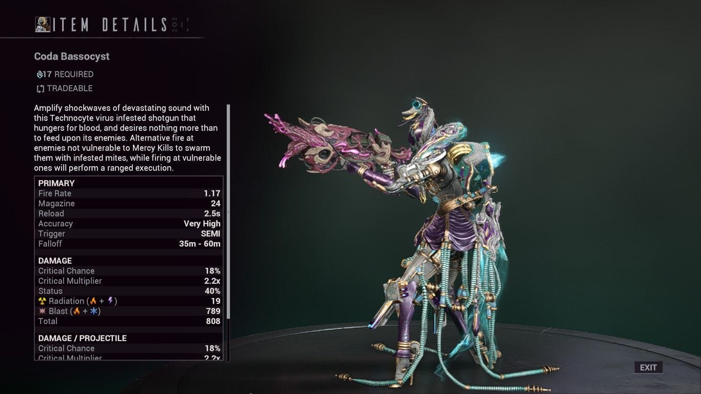 Warframe: Coda Bassocyst build guide
