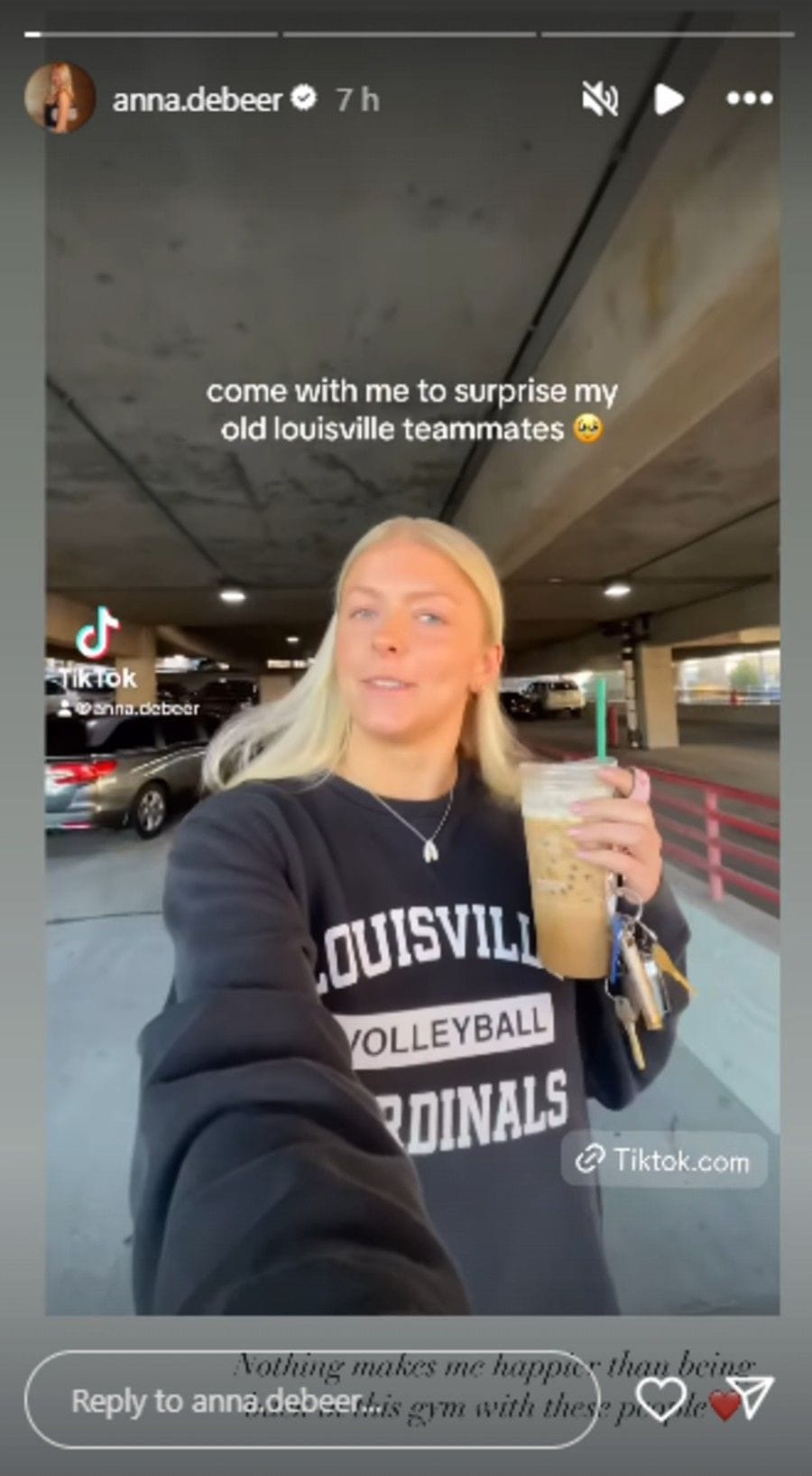 Former Louisville Volleyball player Anna DeBeer gets emotional as she ...