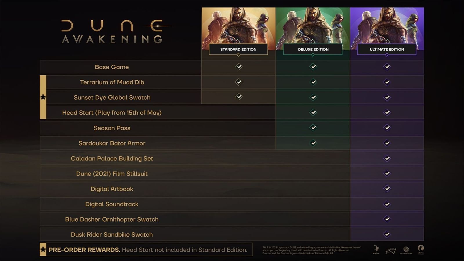 All Dune Awakening Editions compared: Standard vs Deluxe vs Ultimate