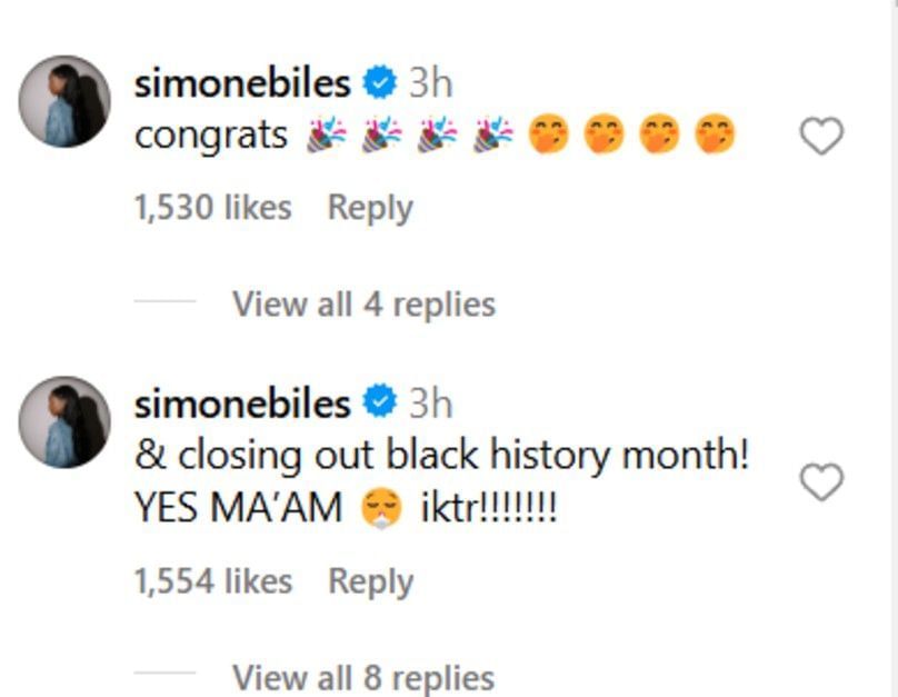 "Closing out black history month"- Simone Biles makes feelings known as ...