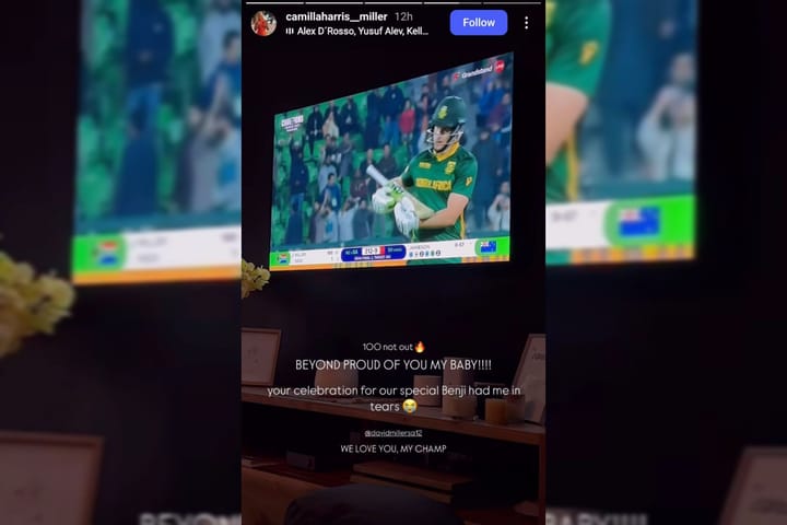“Had me in tears” - David Miller’s wife’s emotional reaction after ...