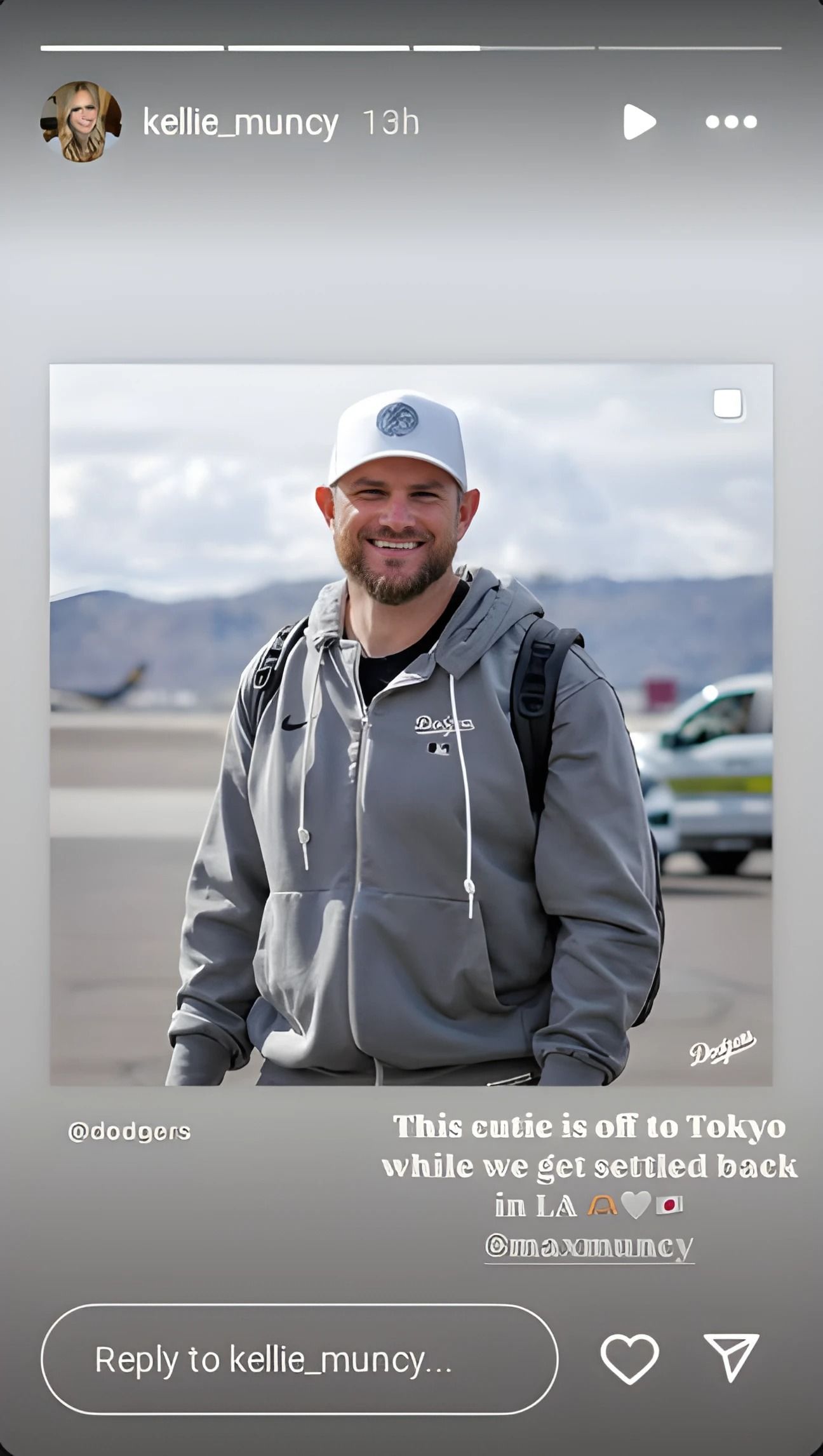 Max Muncy's wife Kellie sends sweet message to Dodgers star on his way ...